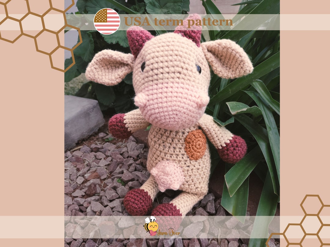 Crochet Cow Plushie Pattern, Crochet Cow Pattern, Plushie Pattern ...