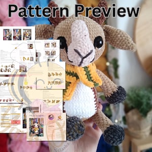 Crochet Gazelle Pattern, Amigurumi Springbok, Low Sew Gazelle Pattern ...