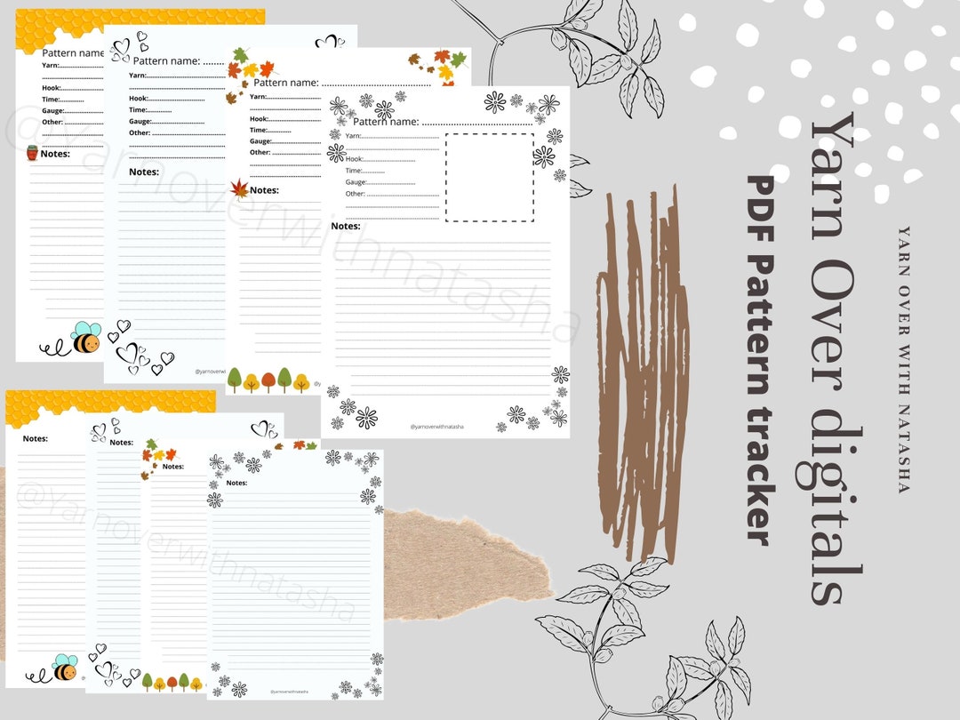DIGITAL PRINT: Pattern Planner, Pattern Tracker, Crochet / Knitting ...