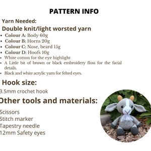 Crochet Goat Patterns, Amigurumi Goat Pattern, Snuggler Goat, Toy Goat ...