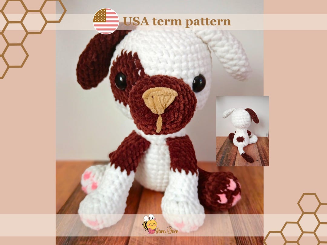 Crochet Plush Dog Pattern/plush Pattern/ Amigurumi Dog Pattern/ Easy ...