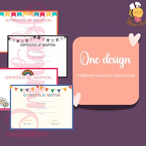 Digital Toy Adoption Certificate, Personal Adoption Paper for Toys ...