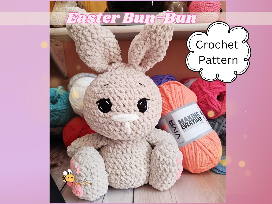 DIY Crochet Plush Bunny Pattern, Bun-bun Crochet Pattern, Plush Bunny Easter Pattern, Easter ...
