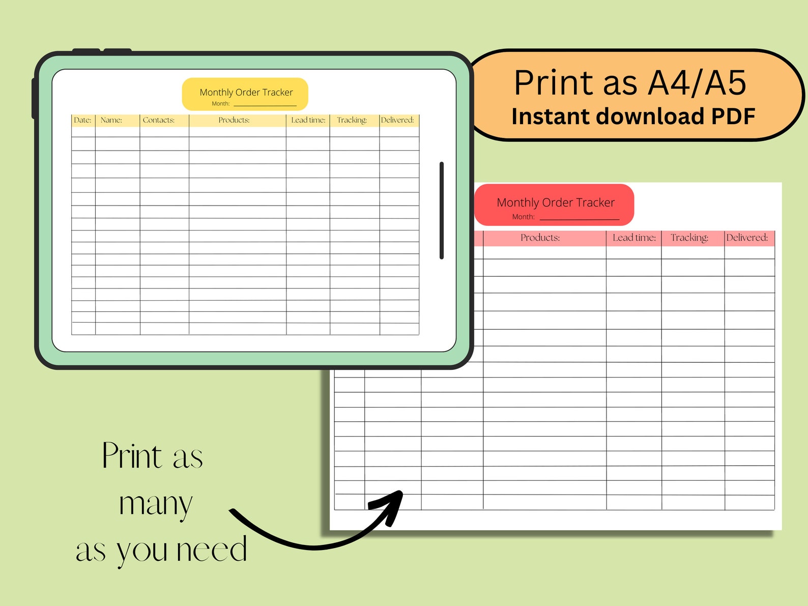 Printable Crochet Tracker/ Handmade Order Tracker/ Digital - Etsy