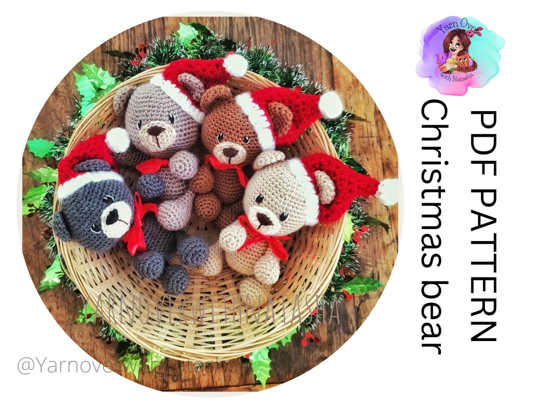 Pattern: Christmas Crochet Bear, Gift for Kids, Amigurumi Bear Pattern ...