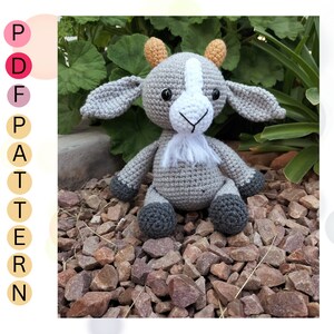 Crochet Goat Patterns, Amigurumi Goat Pattern, Snuggler Goat, Toy Goat ...