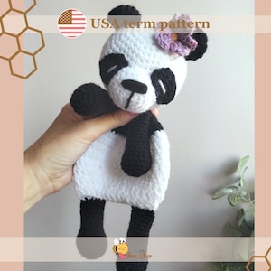 Pattern for Panda Snuggler: Panda Cuddle Me Pattern, Amigurumi Pattern, Panda Pattern Snuggler ...