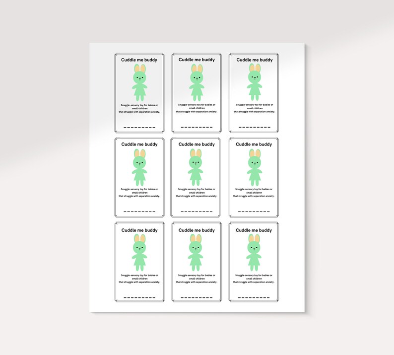 Gift Tags Tags for Lovey and Cuddle Me Buddy Info Tags - Etsy