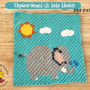 C2C Crochet Pattern, C2C Baby Blanket Pattern, Elephant Graph Pattern ...