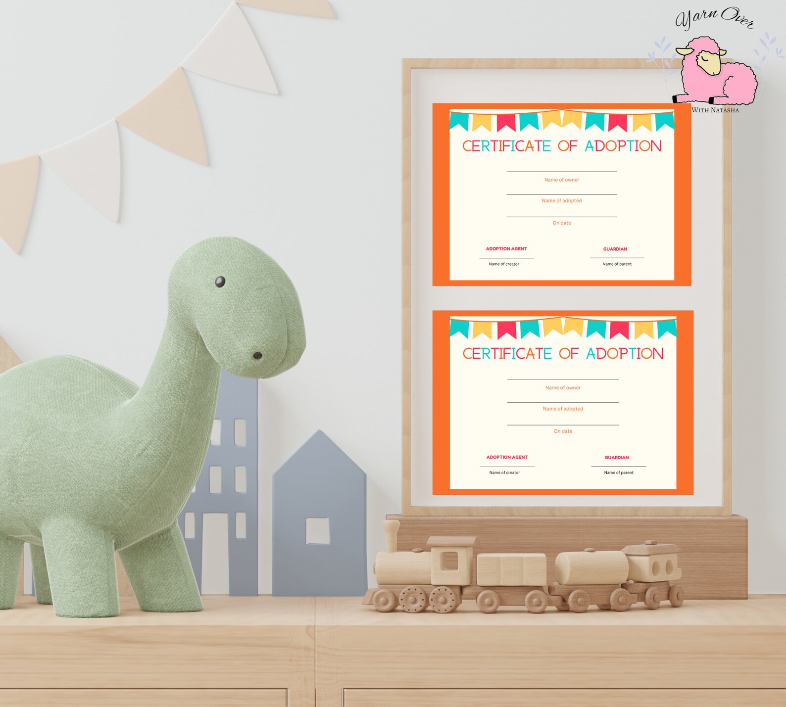 Digital Toy Adoption Certificate Personal Adoption Paper for - Etsy
