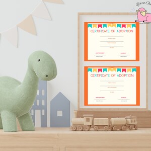 Digital Toy Adoption Certificate, Personal Adoption Paper for Toys ...