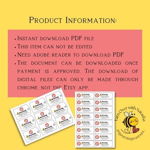 Printable Warning Labels for Crochet Toys/ Business Card Size Tags for ...
