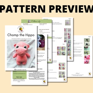 Crochet Hippo Pattern/ Low Sew Hippo Pattern/ Crochet Hippo Plush ...