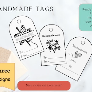 Handmade Tags - Printable Handmade Tags Labels PDF Only/ Tags for ...