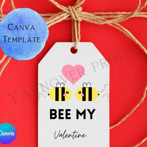 Digital Tags/ Printable V-day Tags/ Canva Tags Template/ Gift Tags for ...