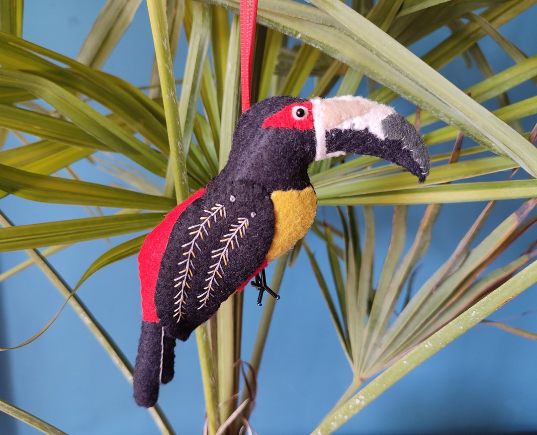 Collared Aracari Toucan Decoration Felt Collared Aracari Felt Toucan ...