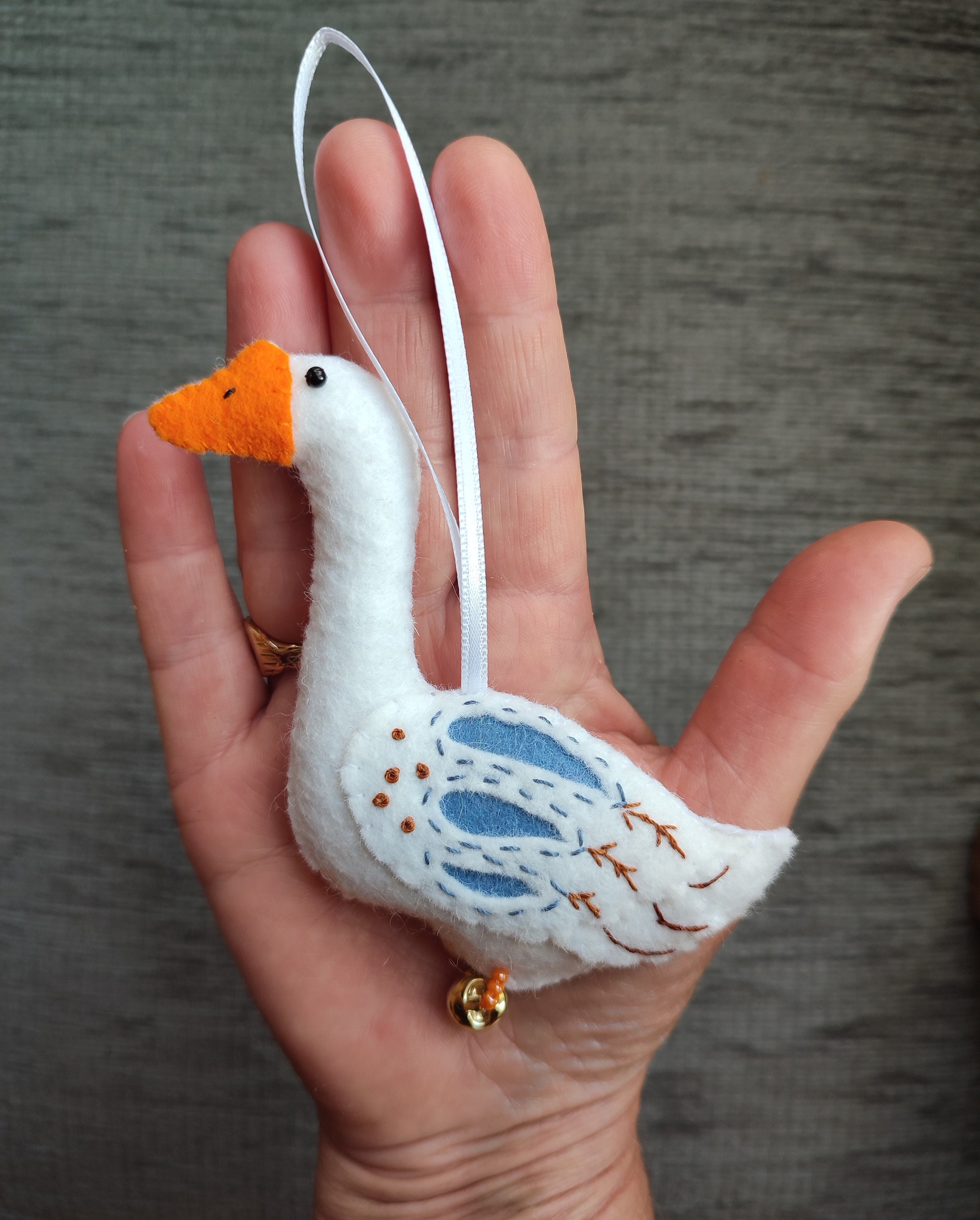 Goose Decoration Felt White Goose Easter Decoration - Etsy