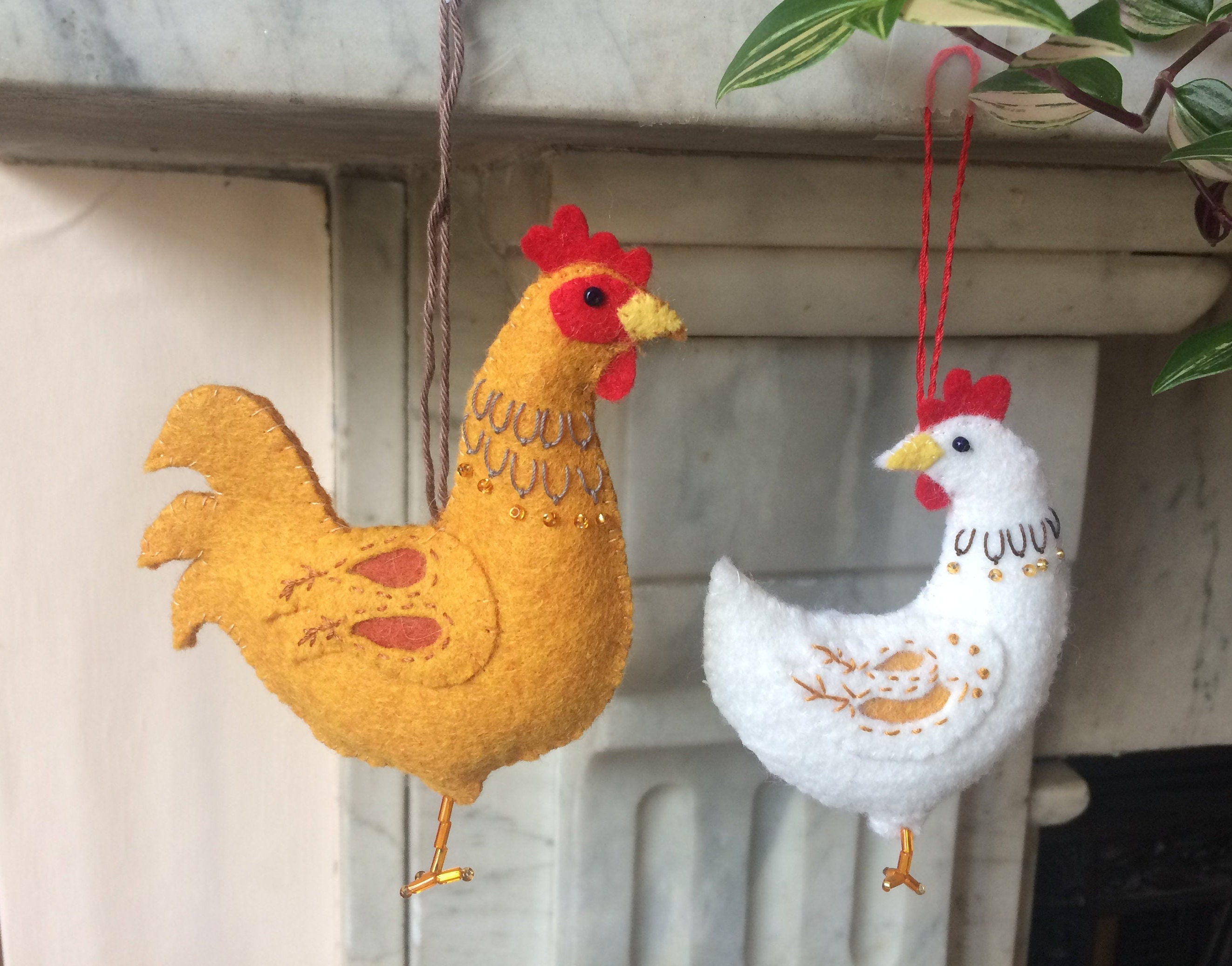 Felt Roosters