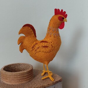 Gold Easter Rooster and Hen Decorations Felt Easter Chickens ...