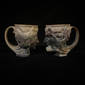 Very Rare Vintage Incolay Stone God & Goddess Cups, Highly Collectible ...