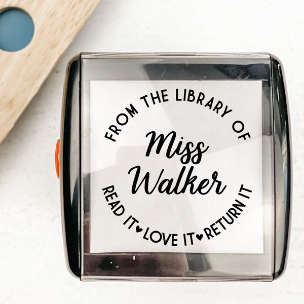 Library Stamp - Etsy