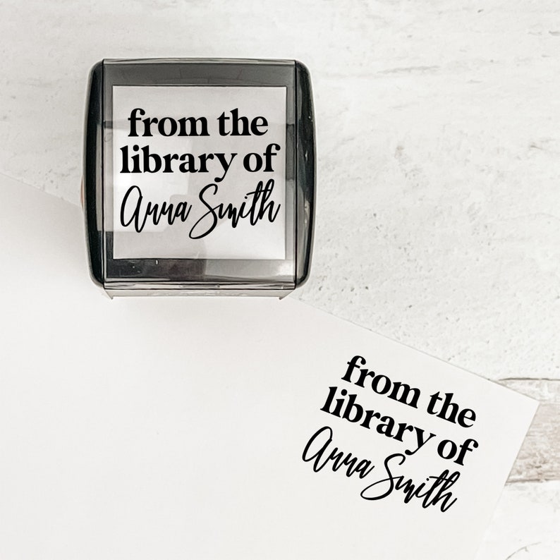 Modern Library Stamp | Custom Book Stamp Ex Libris - Etsy