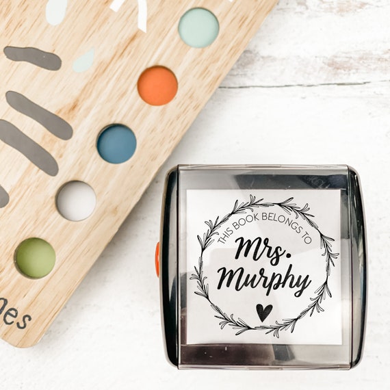 Self Inking Apple Heart Teacher Stamp | Etsy