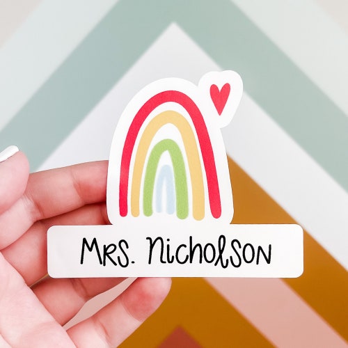 Custom Teacher Name Pencil Sticker Cute Gift for Teachers - Etsy