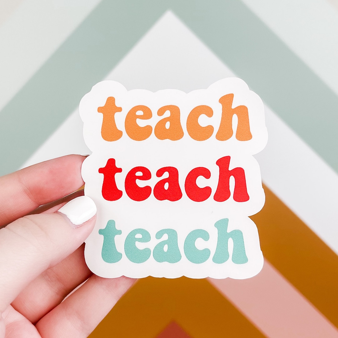 Retro Teacher Sticker | Trendy Sticker for Teachers - Etsy