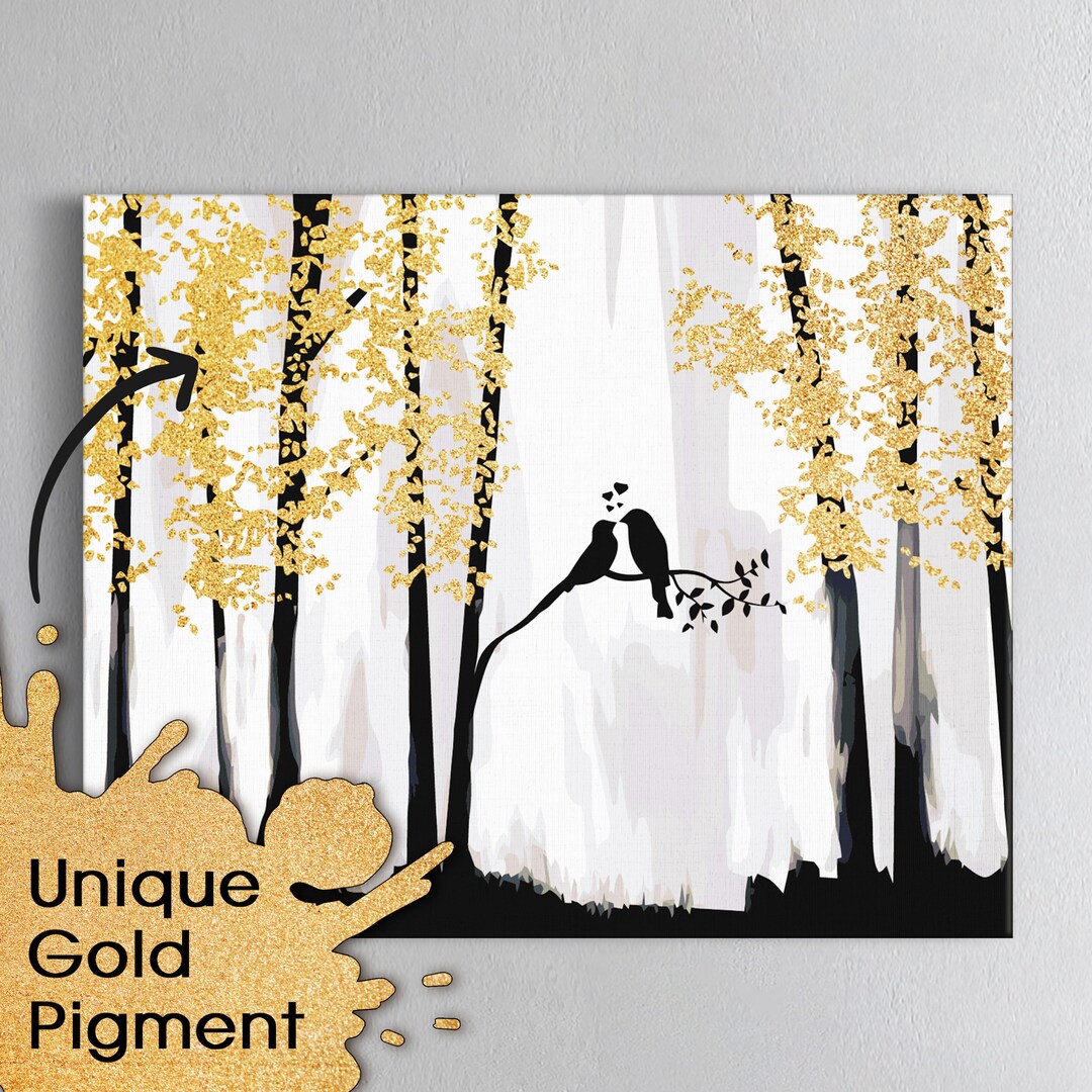 Golden Forest Paint by Numbers Kit – DIY Nature Canvas Wall Art ...