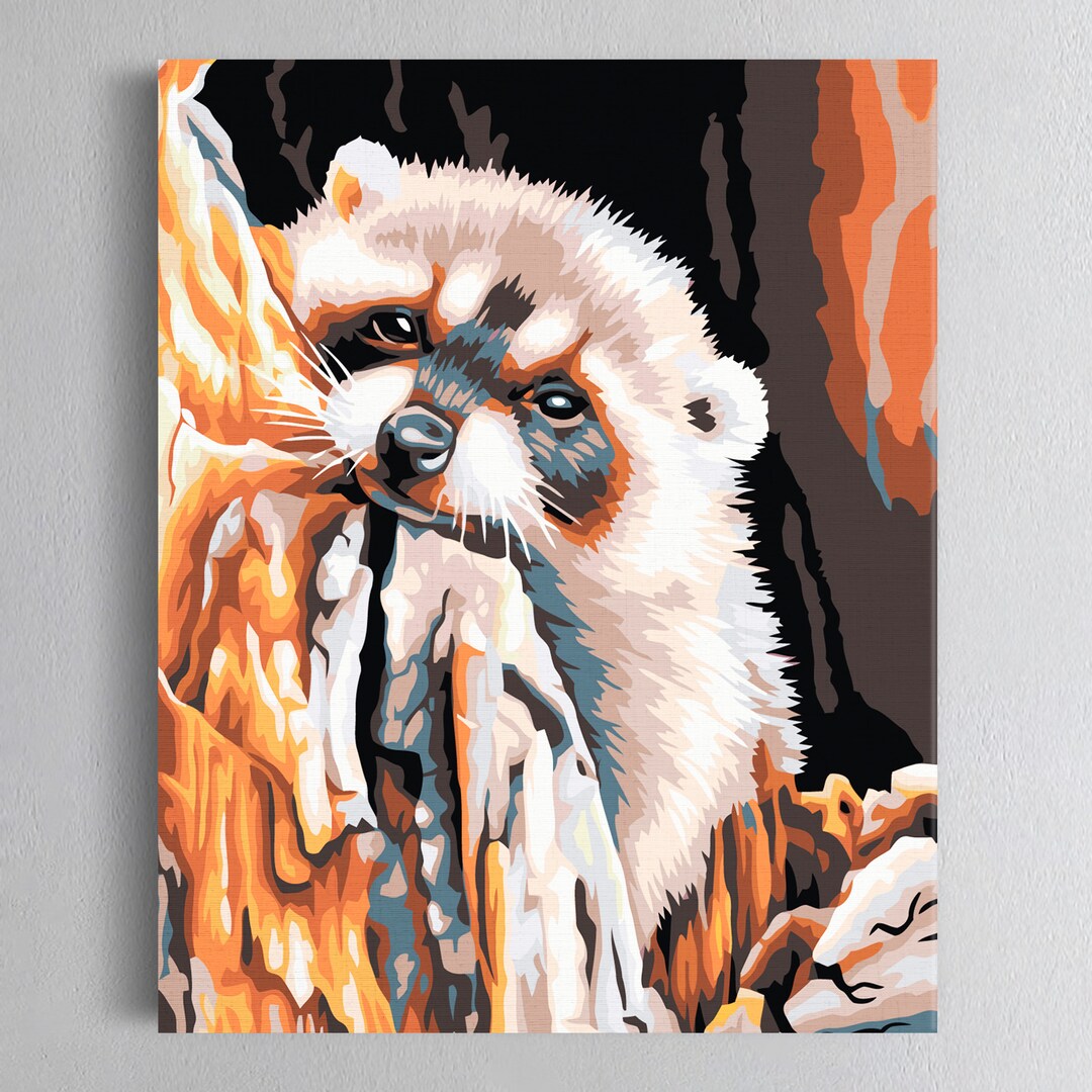Ferret Paint by Number Cute Paint by Numbers Animal Paint by Number Kit ...