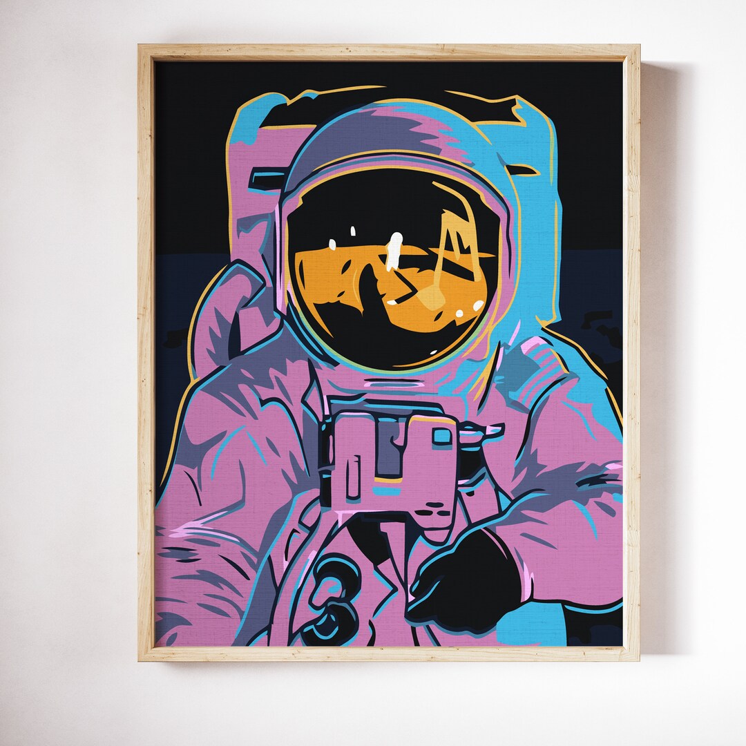 Astronaut Paint by Numbers Space Painting by Numbers KIT for Adults DIY ...