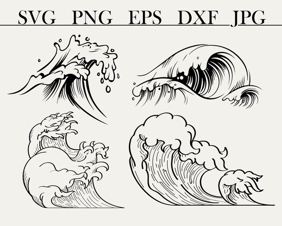 Waves Svg Wave Cut File Water Svg Files Silhouette Ocean Wave | Etsy ...