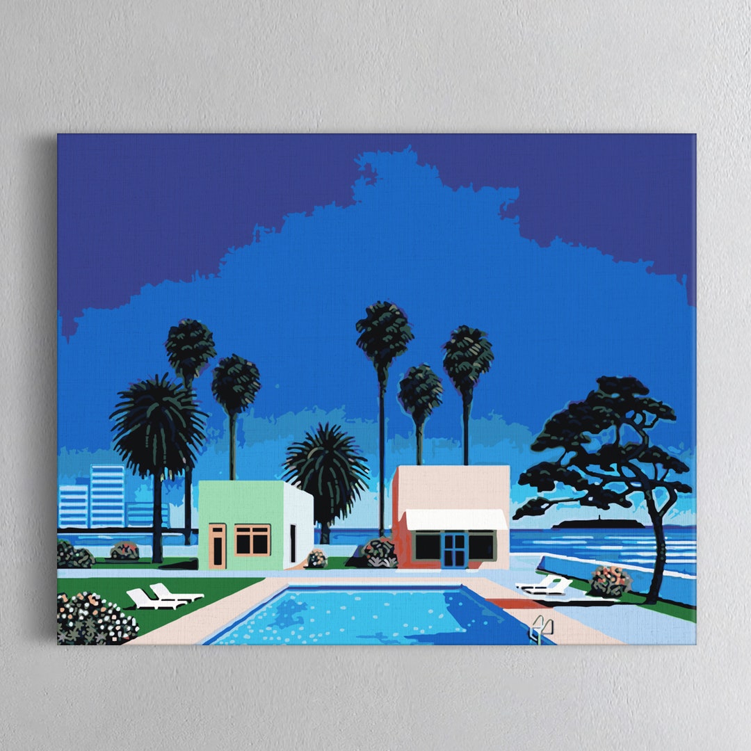 Palm Trees Paint by Numbers Kit – DIY Vacation Home Canvas Wall Art ...