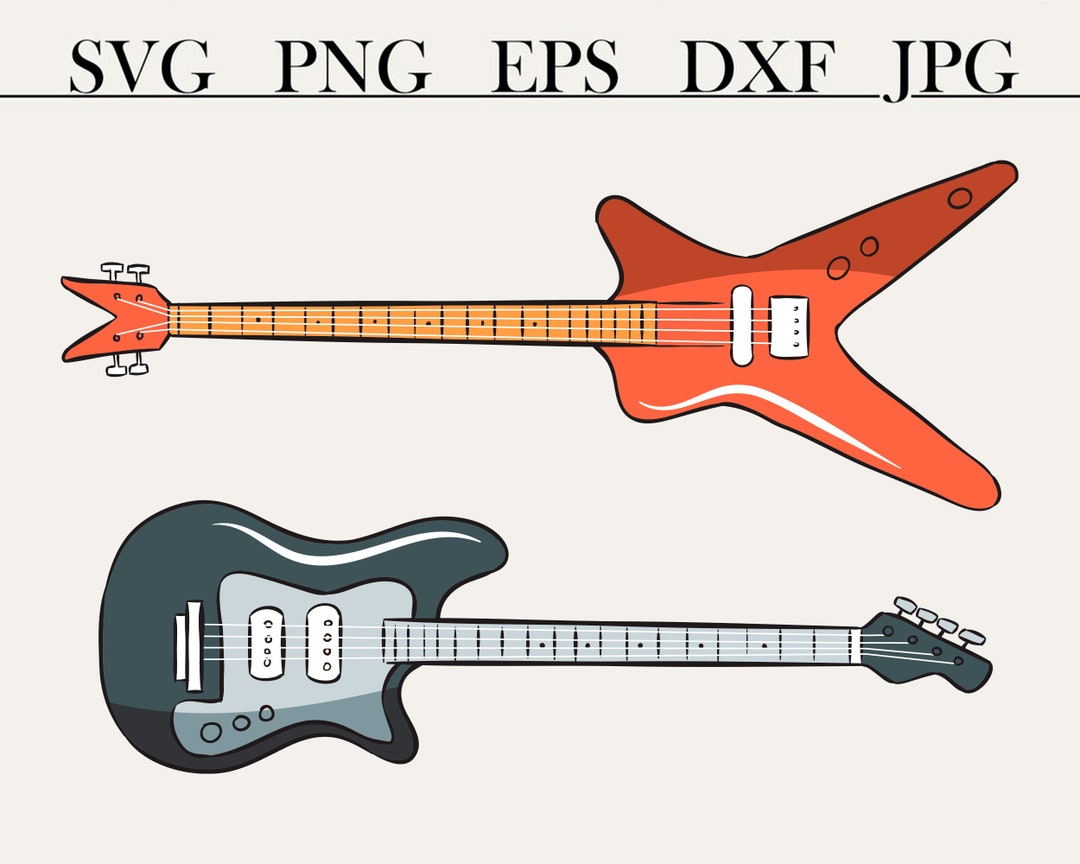 Guitar Svg Cut File Electric Guitar Svg Files Black Guitar Cut Files ...