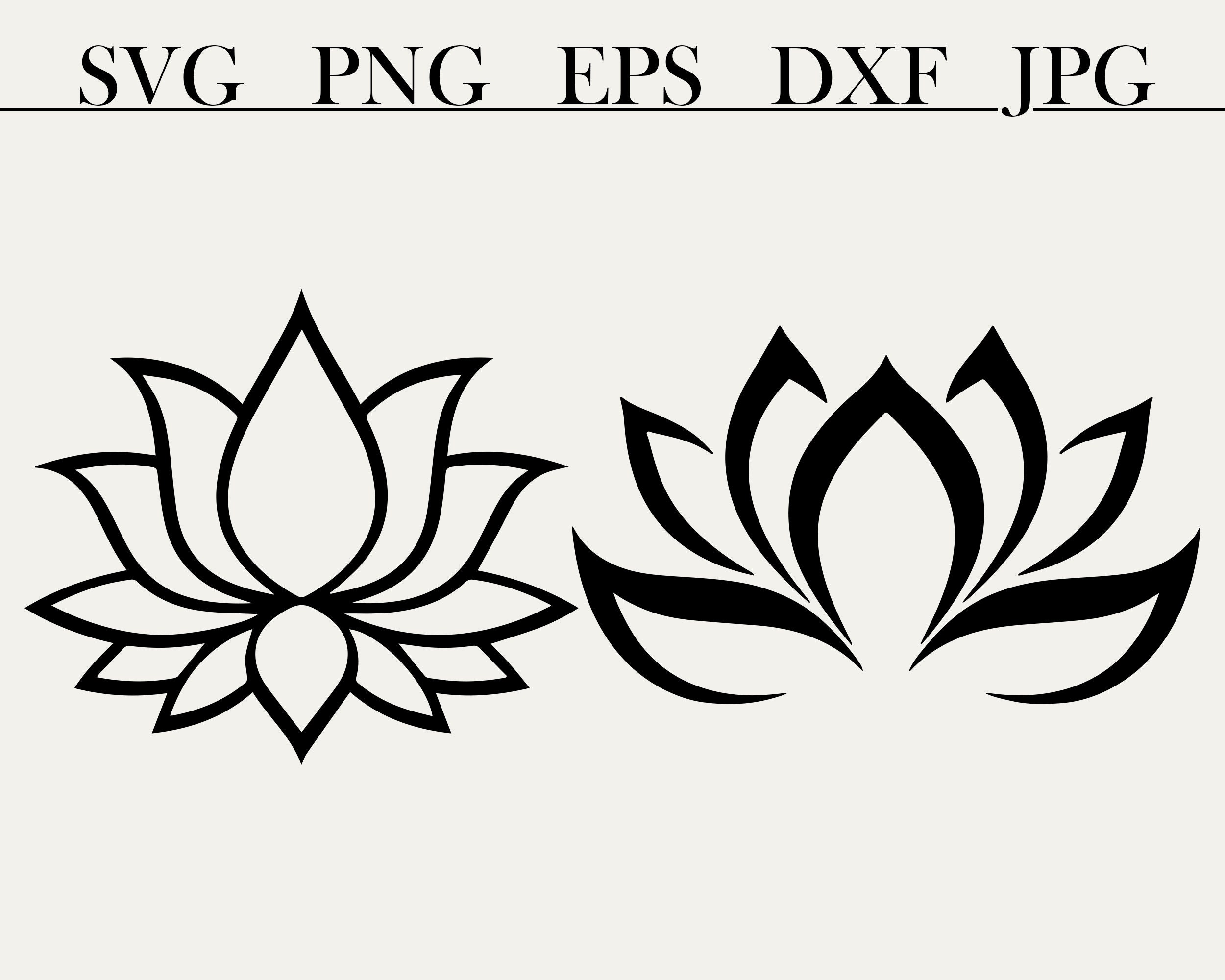 Lotus Flower Svg Flower Svg Lotus Silhouette Svg Files Silhouette ...