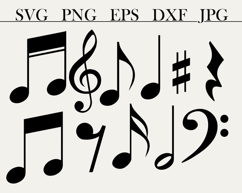 Musical Notes Svg Acoustic Guitar Cut File Notes Svg Files - Etsy