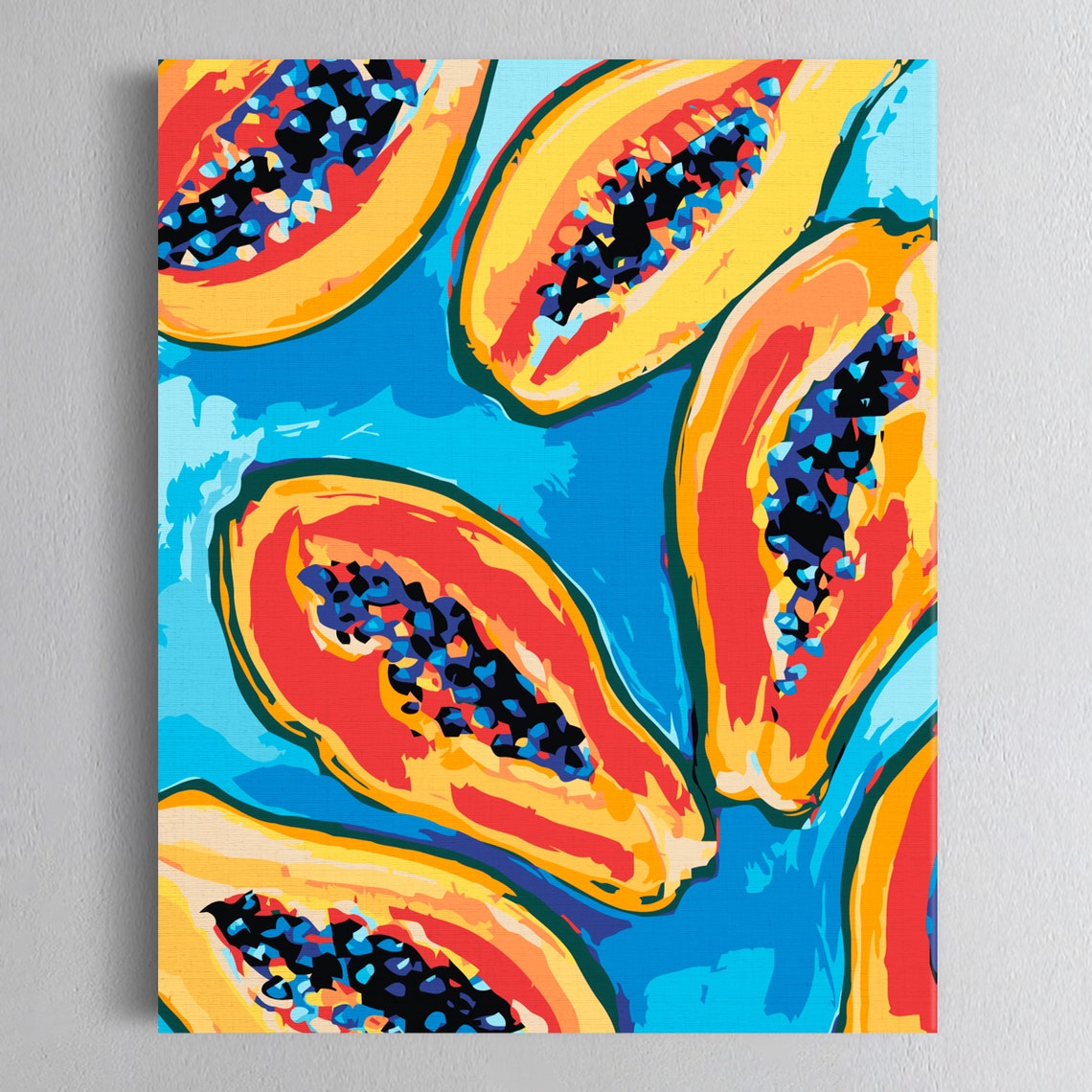 Papaya Paint on Canvas HandMade DIY Tropical Painting by | Etsy