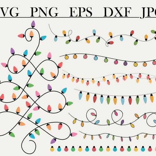 Christmas Lights Svg Lights String Svg Decoration Svg Files - Etsy