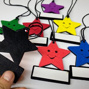 Star Writable Lanyard Name Tag | Elementary School Writable Name Tags ...