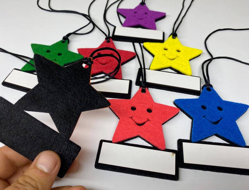 Star Writable Lanyard Name Tag | Elementary School Writable Name Tags ...