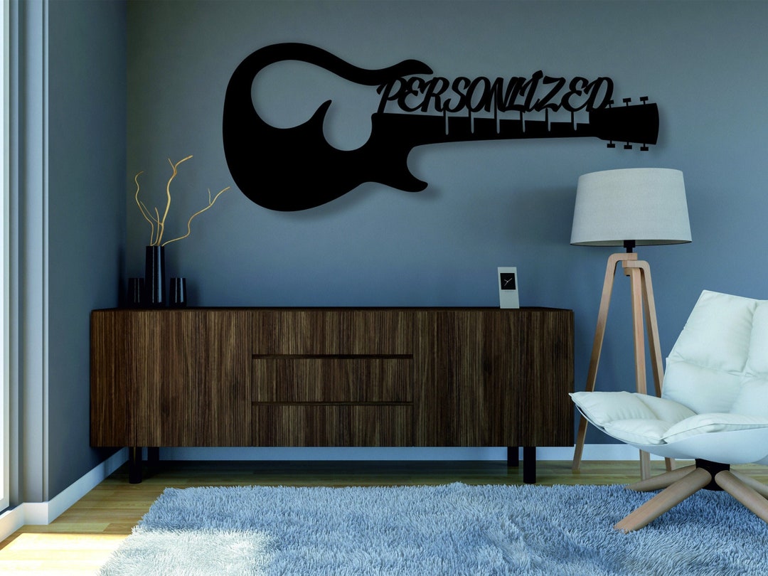 Personalized Electric Guitar | Wooden Custom Decoration | Wall Art ...