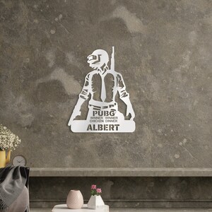 Personalized PUBG Wooden Decor | Custom Gamer Room Wall Art | Christmas ...