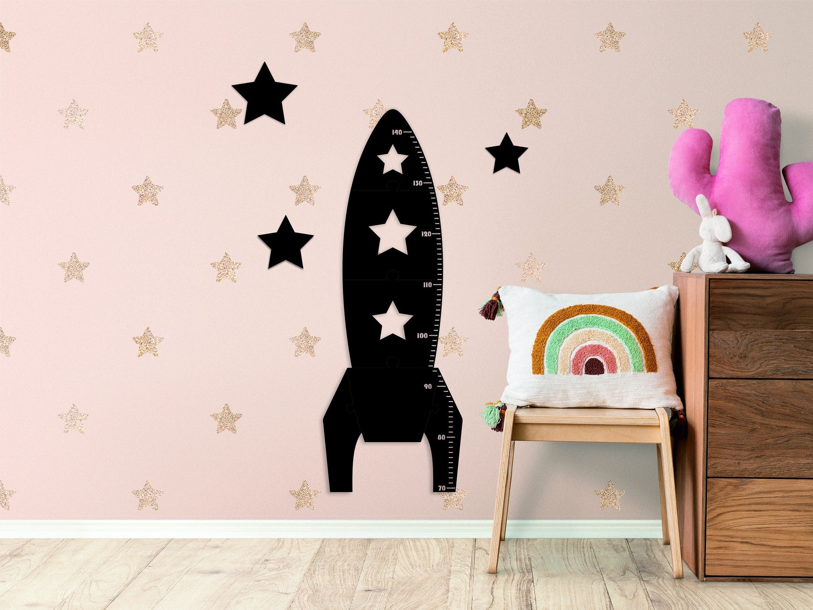 Puzzle Growth Chart for Kids (cm) Wooden Height Chart Ruler | Space ...