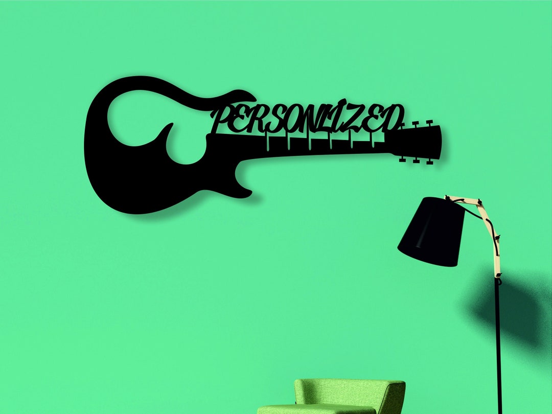Custom Electric Guitar Sign | Personalized Instrument Decoration ...