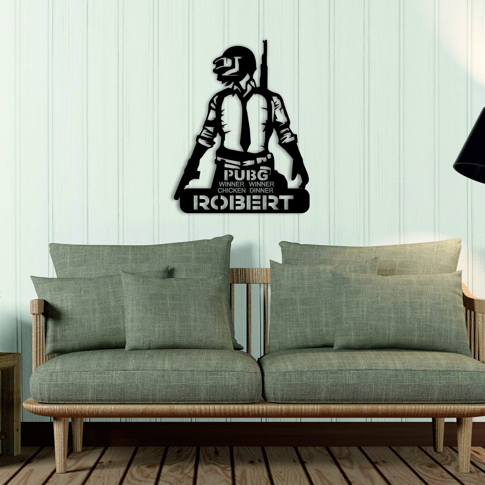 Personalized PUBG Wooden Decor Custom Gamer Room Wall Art | Etsy