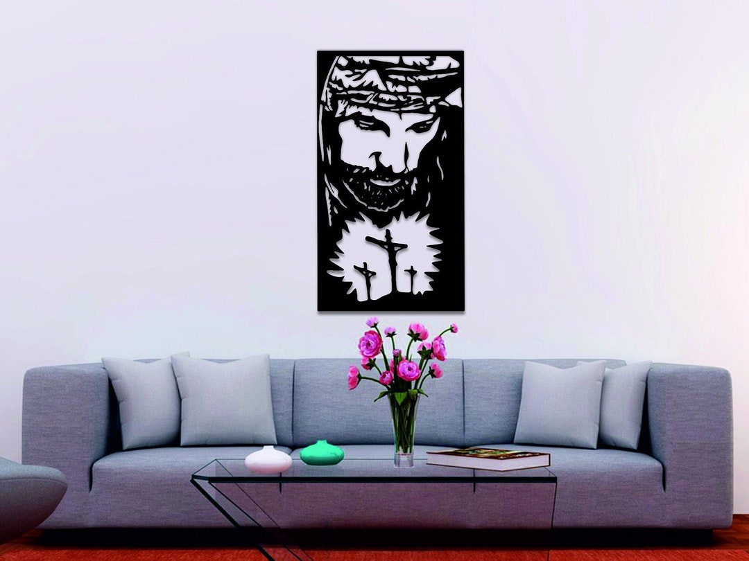 Jesus Christ Silhouette Wooden Wall Decor | MDF Laser Cut | Religious ...