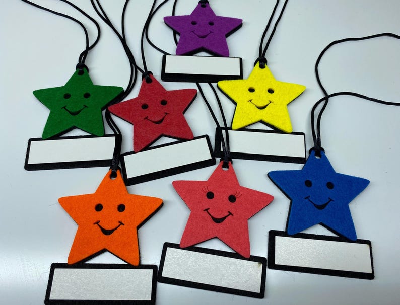 Star Writable Lanyard Name Tag | Elementary School Writable Name Tags ...