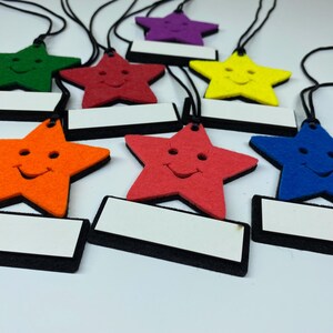 Star Writable Lanyard Name Tag | Elementary School Writable Name Tags ...