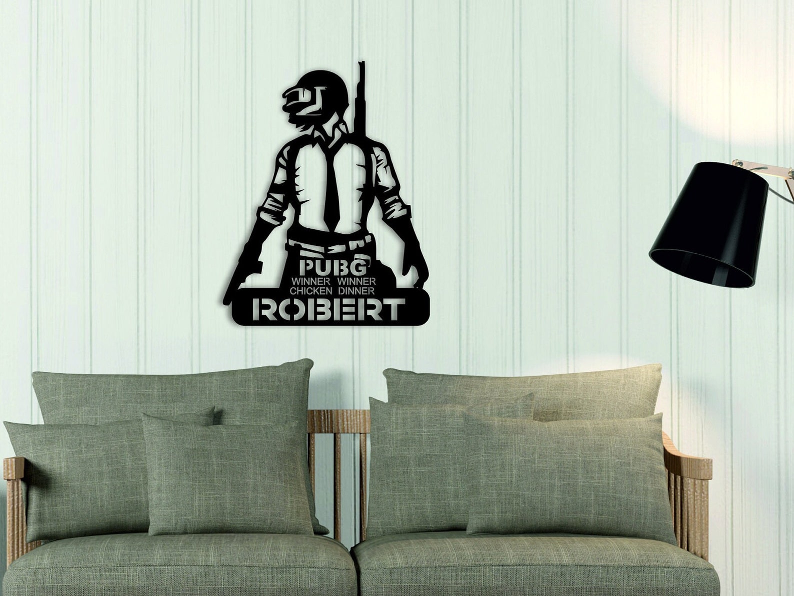 Custom PUBG Wooden Decor | Personalized Gamer Room Wall Art | Christmas ...
